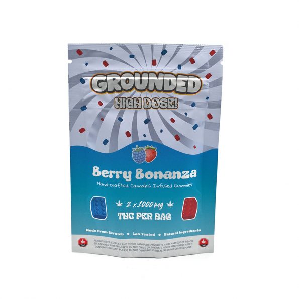 Grounded High Dose 2000mg THC Gummies | Berry Bonanza